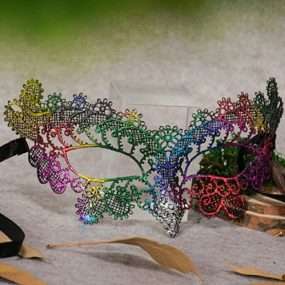 Boutique | Accessories | 4 Masquerade Party Multicolor Knitted Lace ...